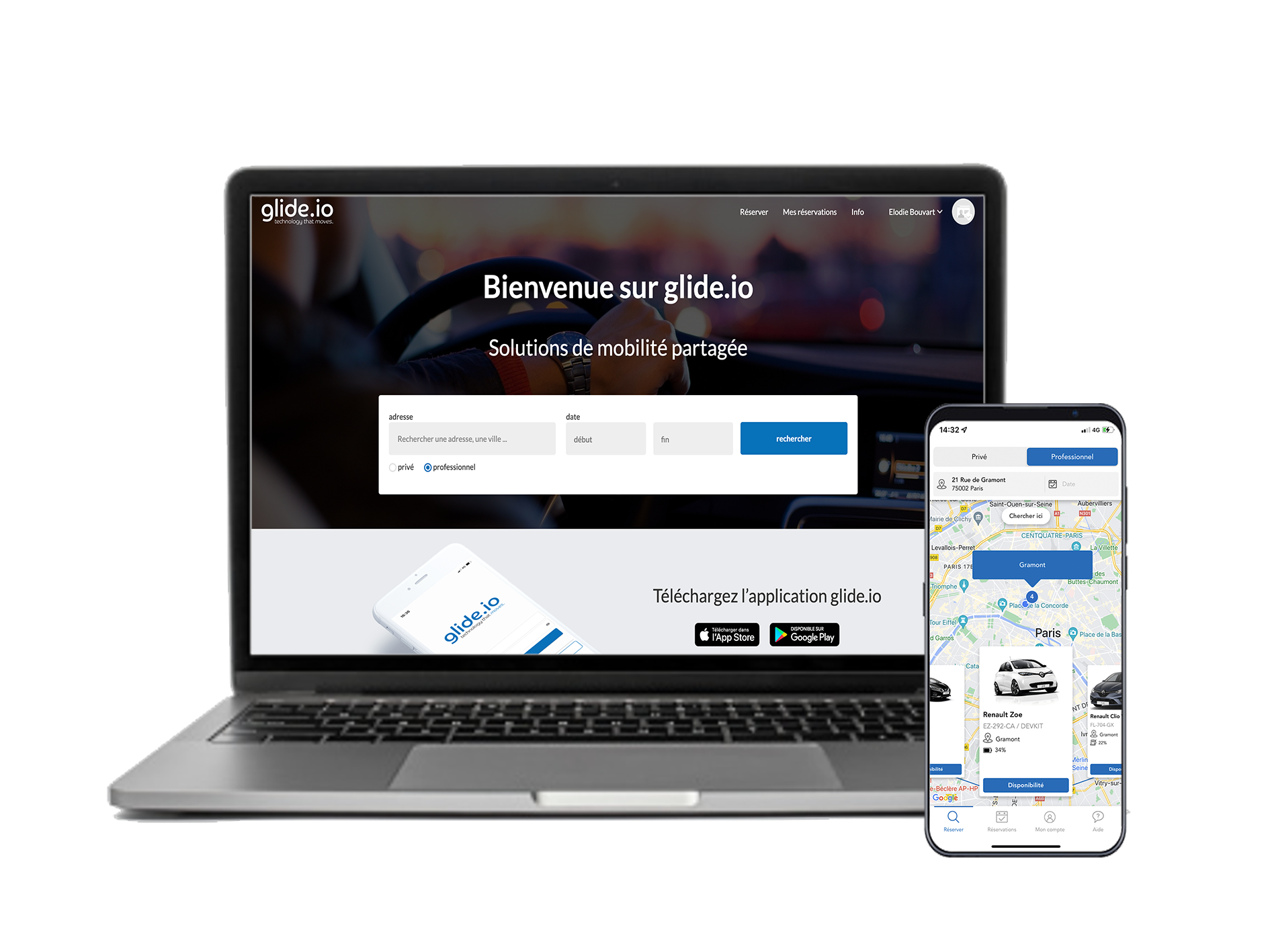 Corporate car sharing - glide.io